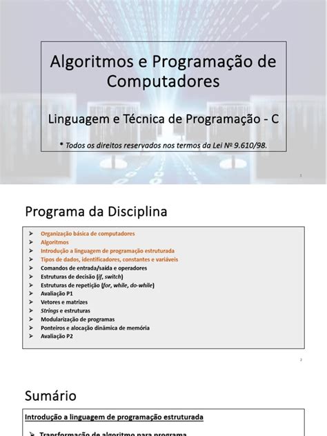 aula 02 tipos de dados constantes e variáveis algoritmos e programação de computadores
