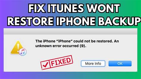 How To Fix ITunes Wont Restore IPhone Backup YouTube