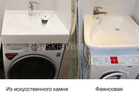 Раковина над стиральной машиной в ванной комнате