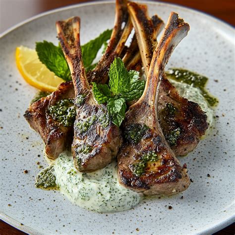 Lamb Chops With Mint Yogurt Sauce