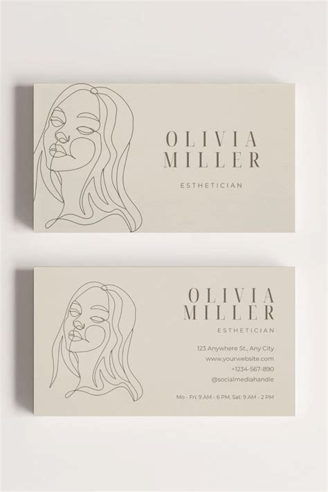 Esthetician Business Card Template Skincare Medspa Branding Canva