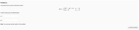 Solved Points Find A And B So That The Function Chegg