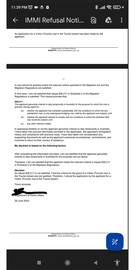 Refusal Information Visa Subclass 600 Rausvisa