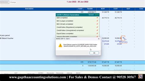 How To Export Gstr 1 Report Marg Erp Into Excel Csv Json Formats In Telugu Guptha Accounting