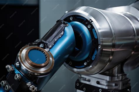 Premium Ai Image Closeup Of Robotic Arm Grasping Metal Pipe With Safety Features And Systems