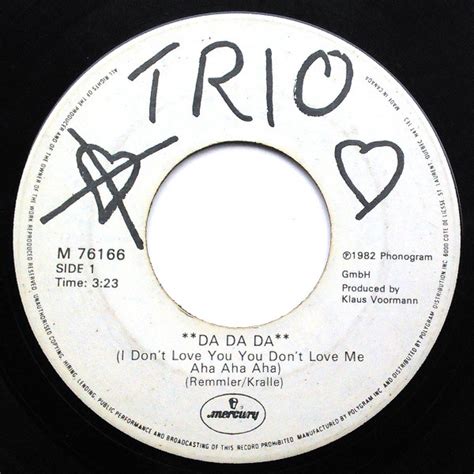 Da Da Da By Trio 1982 Hit Song Vancouver Pop Music Signature Sounds