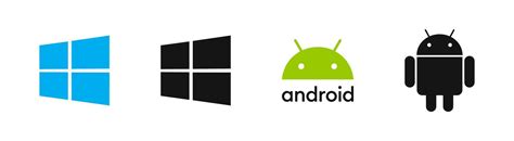Windows Android Logo Set Operating System Brand Logo Modile And