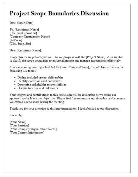 Letter Template For Project Scope Clarification Free Samples In Pdf