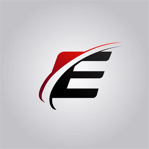 Logotipo Inicial De La Letra E Con Swoosh De Color Rojo Y Negro 587678 Vector En Vecteezy