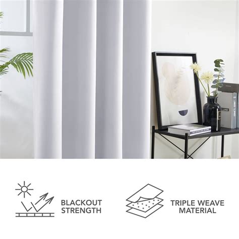 Deconovo Ready Made Thermal Lined Eyelet Blackout Curtains 2 Panels