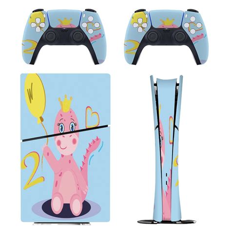 Dinosaur Cute 2 Pink Ps5ps5 Slim Digital Disc Skin Sticker For