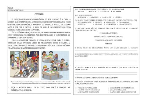 Atividades Espaços De Convivencia Pdf