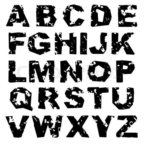 Grunge Type Letter Stencils Grunge Graphic Design Posters