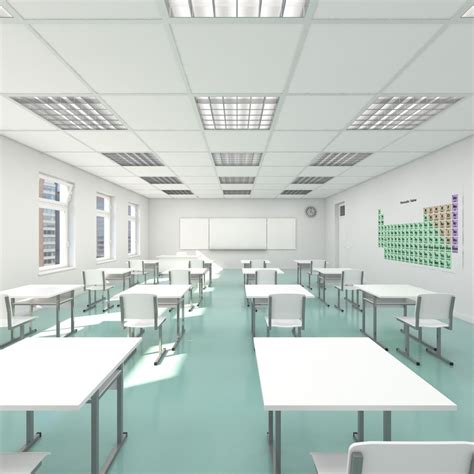 Classroom Free 3d Model Blend Free3d
