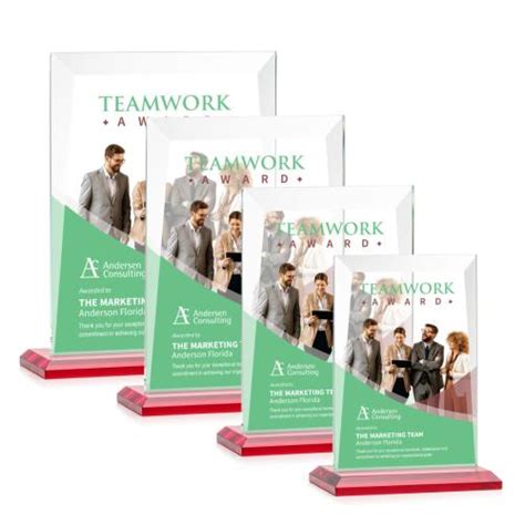 Sullivan Full Color Red Rectangle Crystal Award Awv8441 R