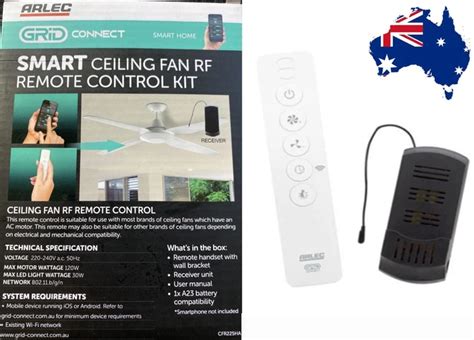 Arlec Grid Connect Smart Ceiling Fan And Light Remote Control Kit 3 Speed