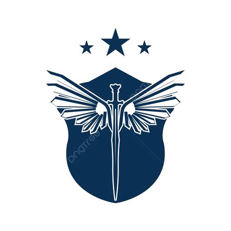 The Winged Sword With Shield Vector Icon Label Wing Vector Vector