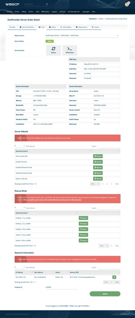 Oneprovider Server Automation Marketplace Wisecp