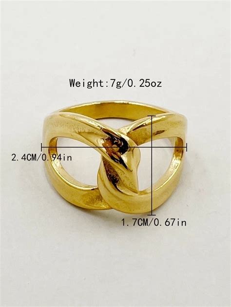 304 Stainless Steel 14k Gold Plated Classical Plating Solid Color Ring