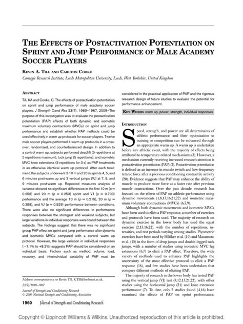 The Effects Of Postactivation Potentiation On7 Pdf Strength