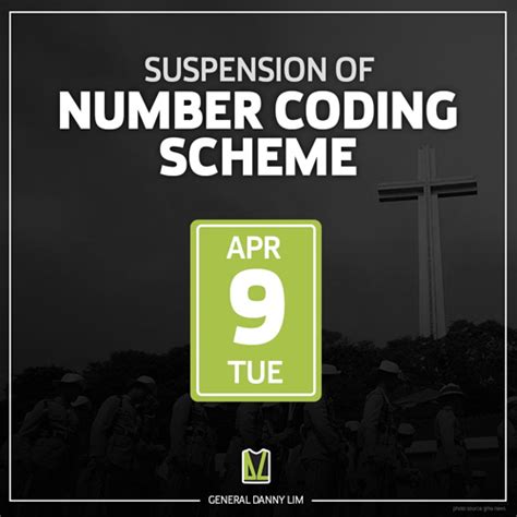 Number Coding Scheme In Metro Manila Suspended On April 9