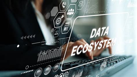 Business Professional Interacting With Data Ecosystem Through Modern