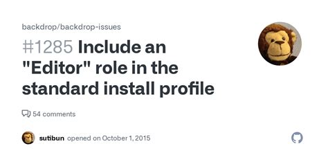 Include An Editor Role In The Standard Install Profile · Issue 1285 · Backdropbackdrop