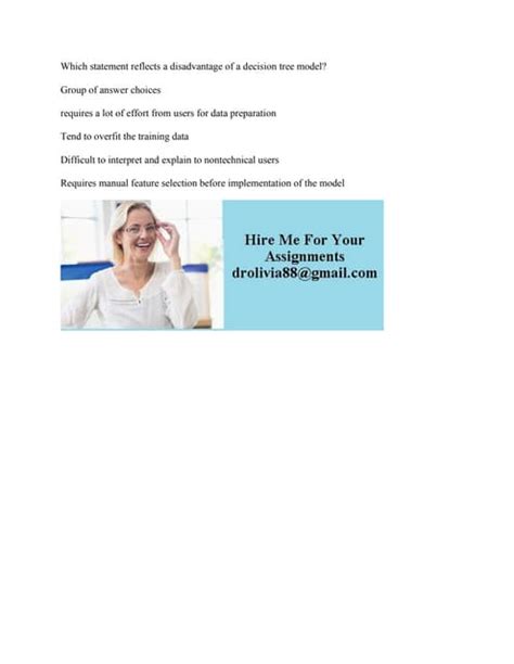 Which Statement Reflects A Disadvantage Of A Decision Tree Model Groupdf