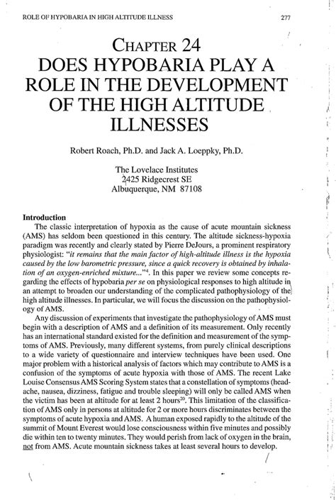Pdf Does Hypobaria Play A Role In The Development Of The High