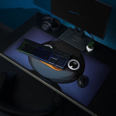 Penguin Funny Mouse Pad Meme Desk Mat Funny Mousepad Blue Mouse Pad