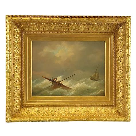 Seascape Of Shipwreck Early 1800s Oil On Mahogany For Sale At Pamono