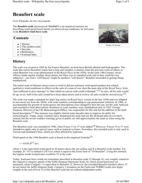 Beaufort Scale