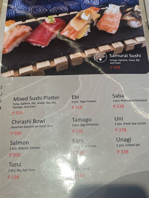 Menu At Chef Samurai Sushi Clark Cdc Restaurant Mabalacat