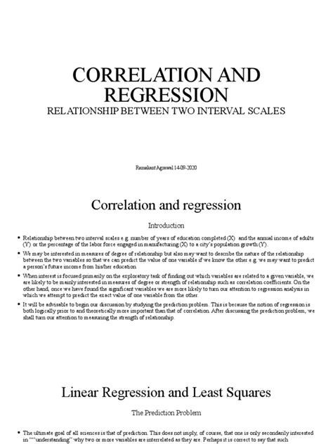 Correlation And Regression 2 Pdf Least Squares Regression Analysis