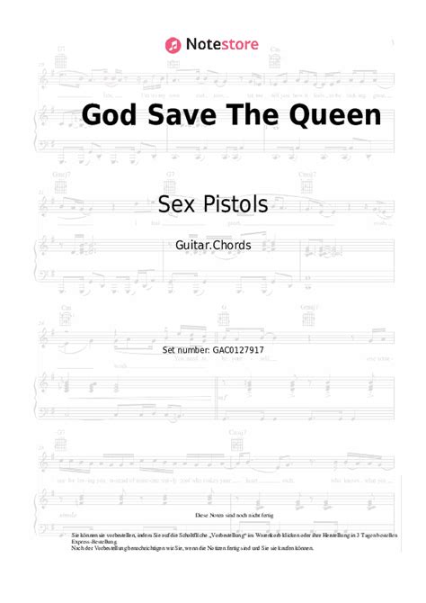 God Save The Queen Sex Pistols Gitarrenakkorde Bei Note Storede