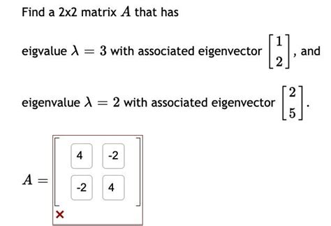 Solved Find A 2x2 Matrix A That Has Eigvalue 3 With