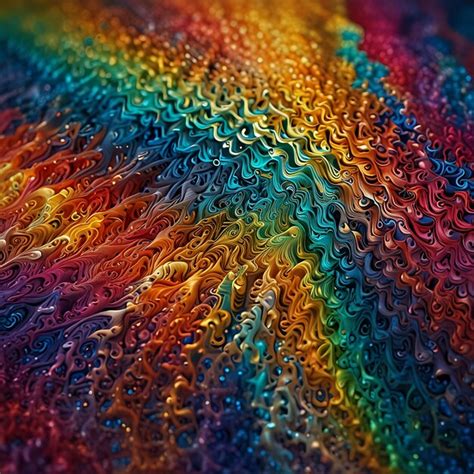 Shimmering Electric Waves Creating Intricate Color Patterns With