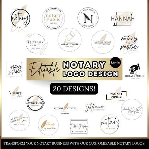 Notary Logo Bundle Notary Public Logos Notary Notary Signing Agent