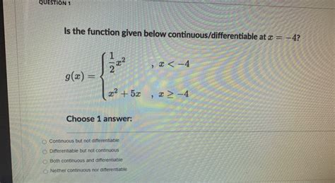 Solved Question 1 Is The Function Given Below