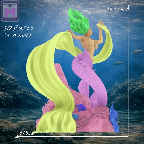 🐚mermaid Collection Resin Figure Nude Version・ 3d File For 3d