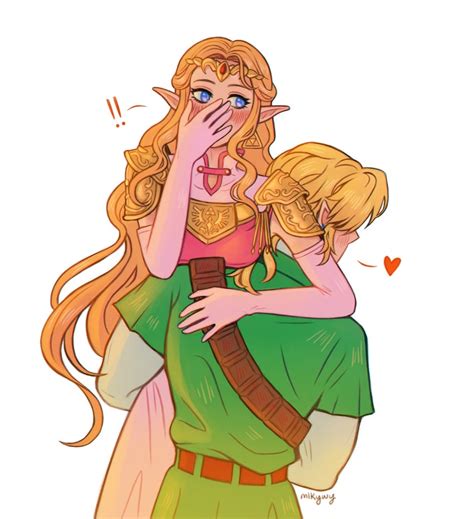 Link And Princess Zelda The Legend Of Zelda And 1 More Drawn By