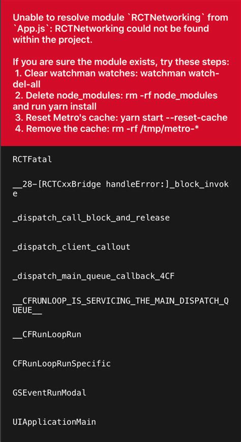 Rctnetworking Could Not Be Found Within The Project Issue Facebook React Native Github