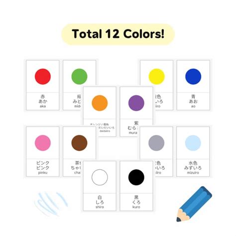 Japanese Color Flashcards For Beginners Hiragana Romaji And Kanji