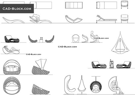 Hanging Swing Chair Cad Block