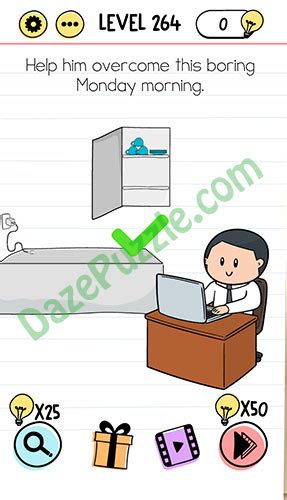 Brain Test Level 264 New Help Him Overcome This Boring Monday Morning
