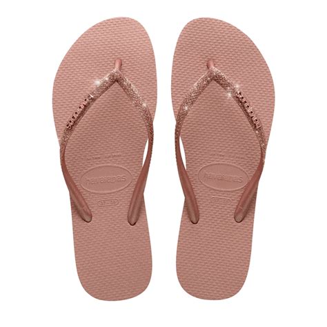 Havaianas Slim Sparkle Flipflops In Croscus Rose Golden