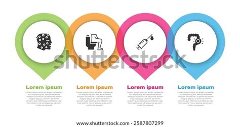 Set Psoriasis Eczema Rash Constipation Syringe Stock Vector Royalty