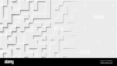 Offset Small White Square Cube Boxes Block Background Wallpaper Banner Template With Copy Space