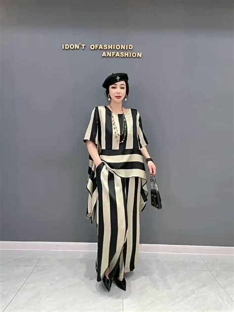 Boho Colorblock Asymmetrical Patchwork Striped Chiffon Two Piece Set