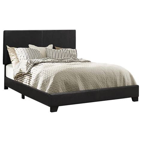 Coaster Dorian Black Faux Leather Upholstered Wood Frame Eastern King